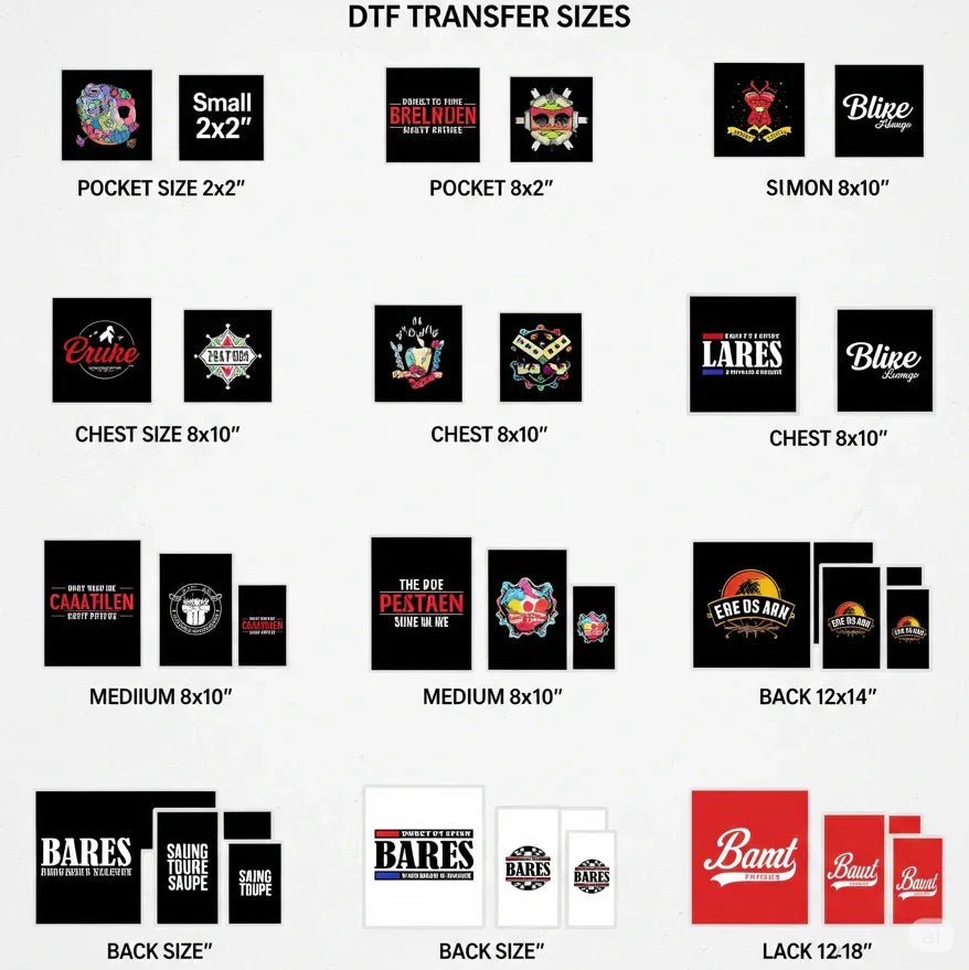 1 DTF Transfer Sizes – DTF Transfer Ohio